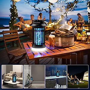 PALONE Bug Zapper for Outdoor Indoor, Mosquito Zapper Rechargeable Fly Killer, Portable Electric Fly Traps, Mosquito Killer, Insect Pest Control with LED Light for Backyard, Patio, Camping, Fishing