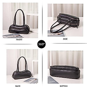 Shoulder Bag for Women Leather 90s Shoulder Purse Trendy Top Handle Bags Designer Tote Handbag Balck