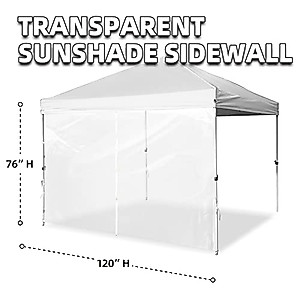 MordenApe Clear Sidewall for 10x10 Pop up Canopy - Straight Leg, Instant Canopy Transparent Sunwall, Outdoor Canopies Sidewall with Door, 1 Pack Sidewall Only