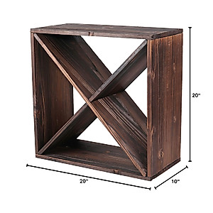 FDHUIJIA Wine Racks countertop Solid Wood Stackable Storage Rustic Retro Cube 48-Bottle Wooden Wine Rack Wine Cabinet