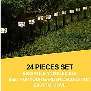 Zone Tech Outdoor Solar Powered Light – LED 24 Pack Bright Premium Quality Rain-Proof Walkway Path Patio Yard Lawn Garden LED Lamp (24 Pieces)