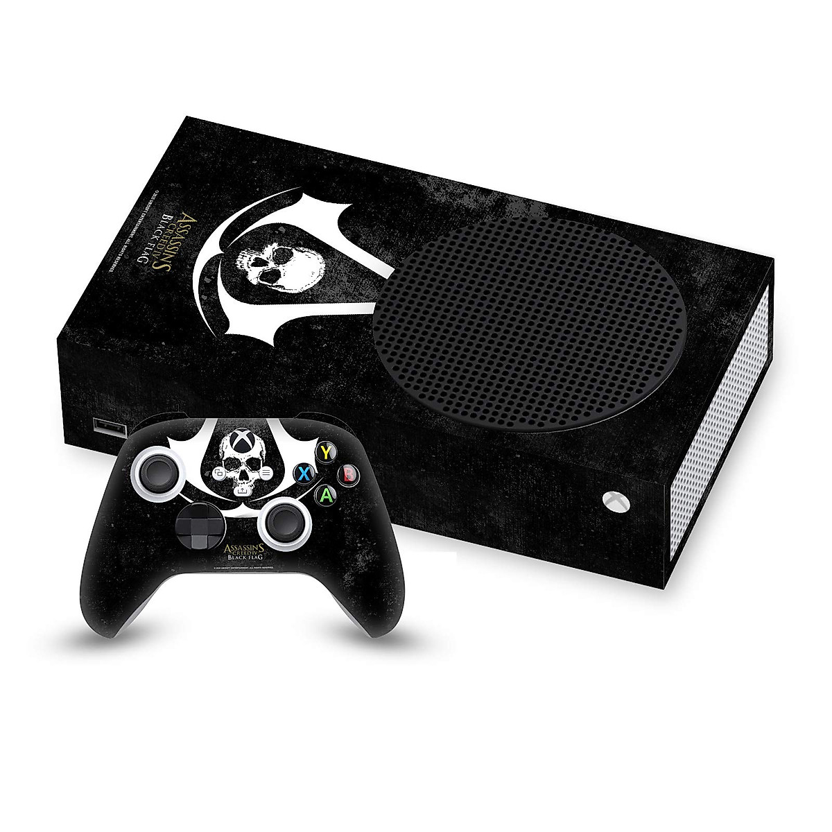 Head Case Designs Officially Licensed Assassin's Creed Grunge Black Flag Logos Vinyl Sticker Gaming Skin Case Cover Compatible with Xbox Series S Console and Controller Bundle