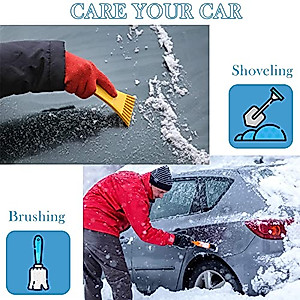 Ice Scraper Mitt for Car Windshield, Waterproof Snow Remover Scraper Glove with Thick Fleece Lining for Home Car Window Snow Remover Scratch-Free