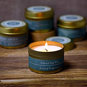 DEYBBY Natural Soy Wax Scented Candles 4 Pack 4oz Gift Set-Lavender, Vanilla, Lemon, Ocean Breeze Aromatherapy | 20 Hours Long Lasting Burning Travel Tin Candles for Stress Relief Relaxation BathYoga