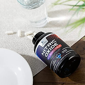 Extra Strength Nitric Oxide Supplement L Arginine 3X Strength - Citrulline Malate, AAKG, Beta Alanine - Premium Muscle Supporting Nitric Oxide Booster for Strength & Energy Supplements - 240 Capsules