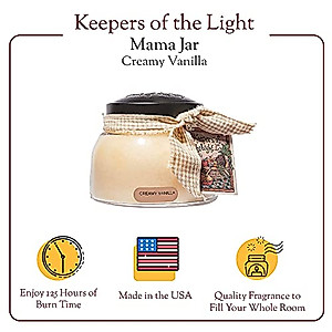A Cheerful Giver - Creamy Vanilla Mama Scented Glass Jar Candle (22oz) with Lid & True to Life Fragrance Made in USA