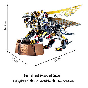 Microworld 3D Metal Puzzle, Mechanical Flying Tiger Metal Model Kits, DIY Brain Teaser Challenge 3D Puzzles for Adults, Art Craft Home Decor Gift for Teens