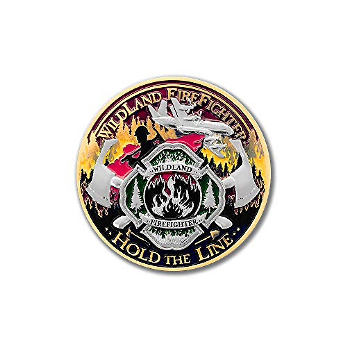 Armor Coin Wildland Firefighter Challenge Coins with Deluxe Display Tin Box Plus Bonus polishing Cloth - 2 Medallion Set