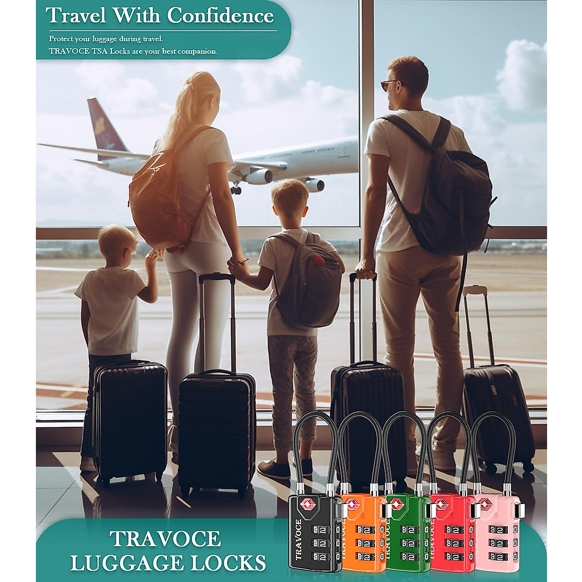 TSA Approved Luggage Locks, Travel Locks Which Also Work Great as Gym Locks, Toolbox Lock, Backpack and More 1,2,4,6 &10 pk (Army Green)