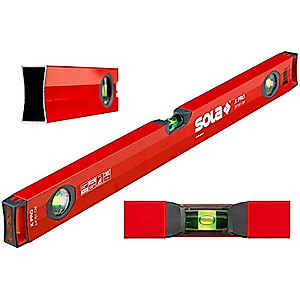 SOLA LSX59 X PRO Aluminum Box Profile Spirit Level with 3 60% Magnified Vials, 59-Inch