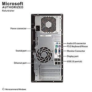 HP Compaq Pro 6200 Tower Desktop PC, Intel Core i3-2100 3.1GHz, 8G DDR3, 1T, WiFi, Bluetooth 4.0, DVD, Windows 10 64-Multi-Language Support English/Spanish/French (Renewed)
