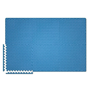 Epic Fitness Foam Gym Floor Tiles - Interlocking Floor Mats for Home Gym - Non-Slip Noise-Dampening Eva Foam Squares (6 Pack)