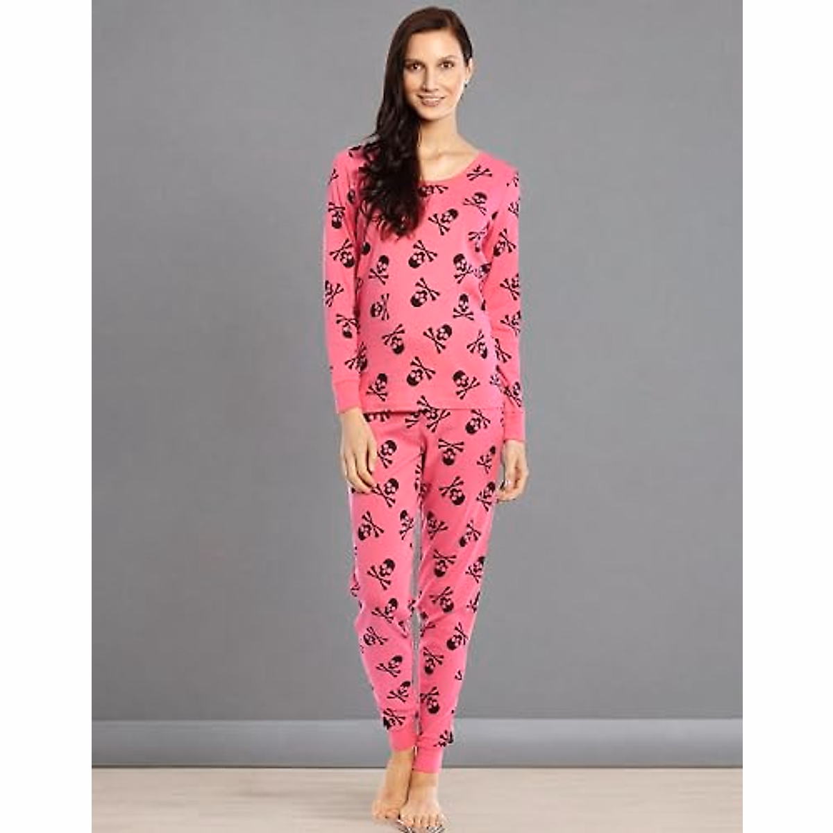 Leveret Women 2 Piece Pajama Skull Medium