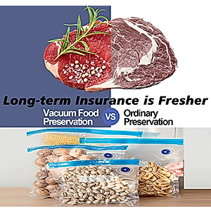 Sous Vide Bags,40 PCS Reusable Vacuum Sealer bags for food,2 Size Vacuum Zipper Bags with 4 Sealing Clips for Anova and Joule Cookers, Food Saver Freezer Bags