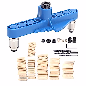 Efficiently Drill Perfect Holes with 2-In-1 Straight Hole Locator Kit Doweling Jig Drilling Guide Puncher Set - Essential Woodworking and Carpentry Tools
