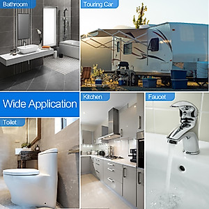 1/2/5/10/20pcs Stop Valves, 1/2" × 3/8" Angle Stop Valve, 1/2" PTC Input, 3/8" OD Compression Output, Push to Connect, 1/4 Turn, Chrome Plated Brass for Faucet, Toilet Valves, No Lead (2pcs Angle)
