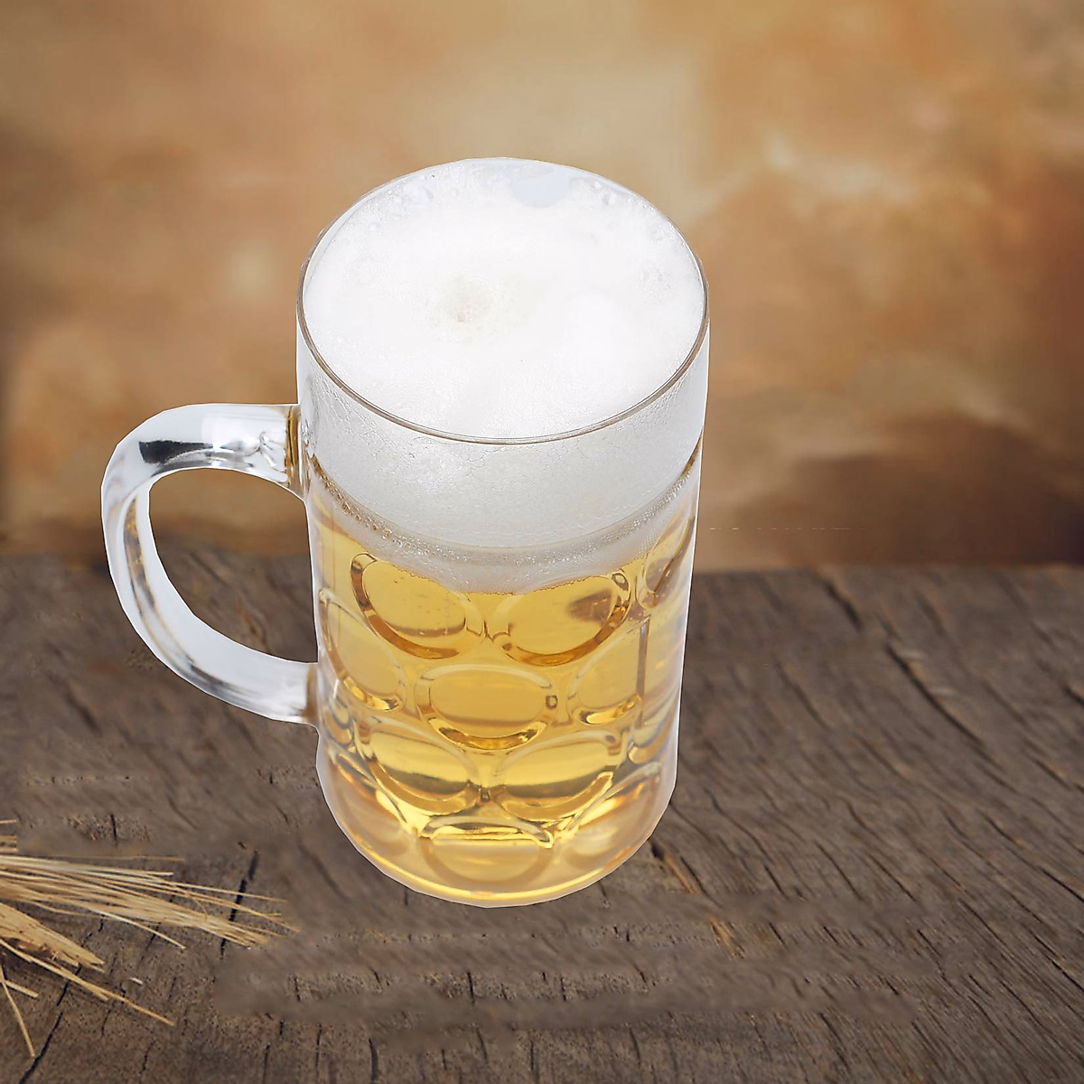 Plastic Beer Mugs With Handles, 8oz Dimpled Plastic Beer Steins, Oktoberfest Beer Mug, Small Plastic Beer Mug for Event, Party, Beer Festival, BBQ, Picnic (10 Pcs)