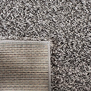 SAFAVIEH Athens Shag Collection 8' x 10' Light Grey SGA119F Non-Shedding Living Room Bedroom Dining Room Entryway Plush 1.5-inch Thick Area Rug