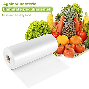RyhamPaper Food Storage Bags, 1 Roll 12 x 16 Plastic Produce Bag on a Roll Fruits, Vegetable, Bread, Food Storage Clear Bags, 350 Bags