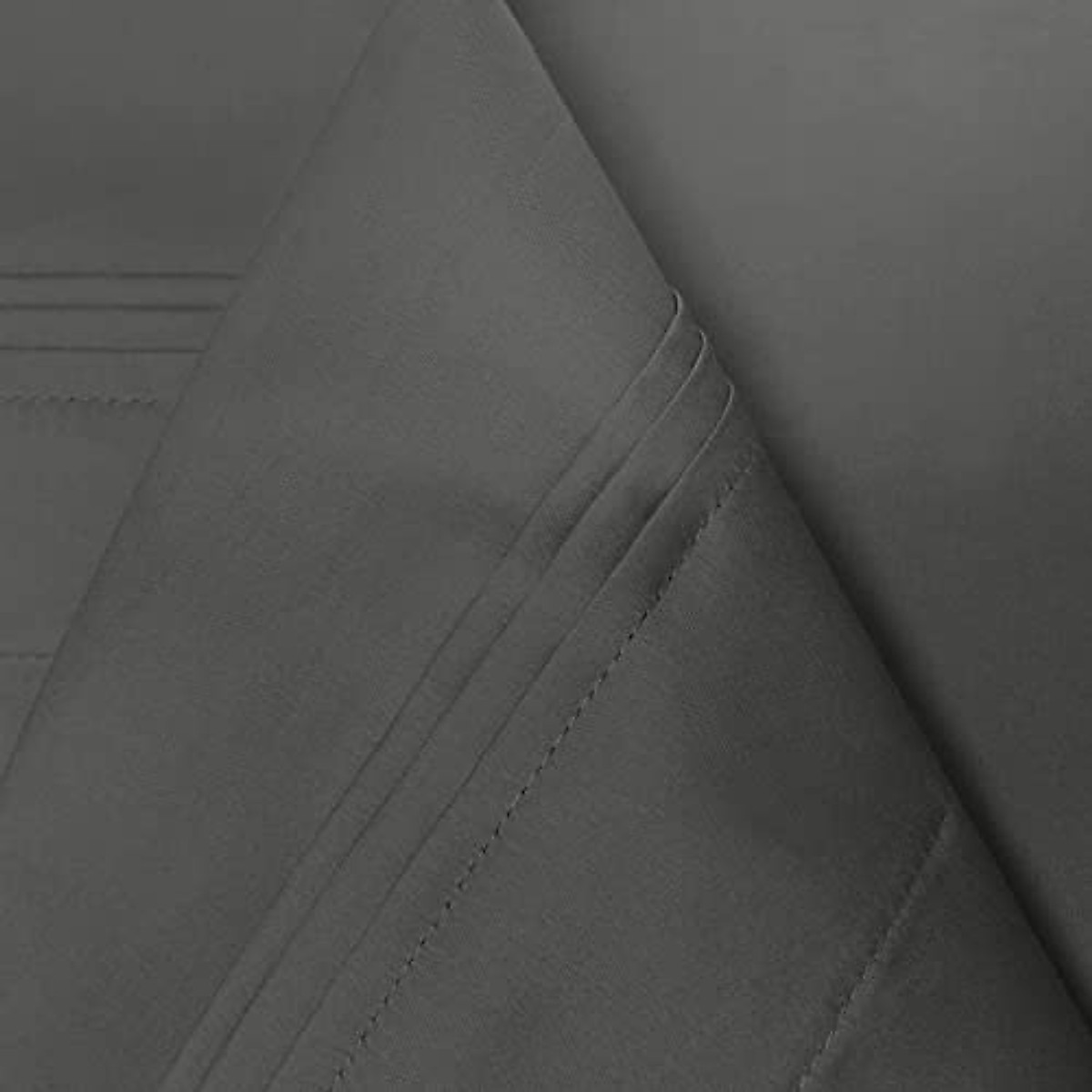 Superior Egyptian Cotton 4 Piece Sheet Set, Luxury 1500 Thread Count, Eco-Friendly, Sustainable Sheets, Ultra-Soft Basics, Solid, Deep Pocket Fitted Sheet, Flat Sheet, Pillowcases, Queen, Grey