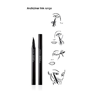 Shiseido ArchLiner Ink, Black - Micro-Fine, Arched-Tip Eyeliner - Waterproof, Smudge-Proof, Tear-Proof Color - Lasts Up to 24 Hours