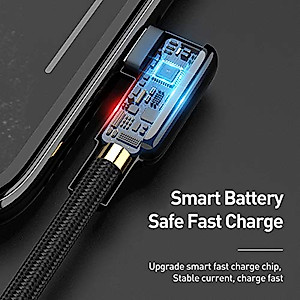 90 Degree Coiled USB Type C Cable,AICse USB A to USB C Cable (5.9ft 60W) Scalable Spring PD Type C Charging Cable for MacBook Pro 2020, iPad Pro, iPad Air 4, Galaxy S20, Switch, Pixel, Other USB C