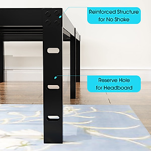 45MinST 3600lbs Heavy Duty Reinforced Platform, 18 Inch Tall Mattress Foundation, Steel Slats Support Bed Frame with Underbed Storage, Easy Assembly and Non Squeak, Cal King