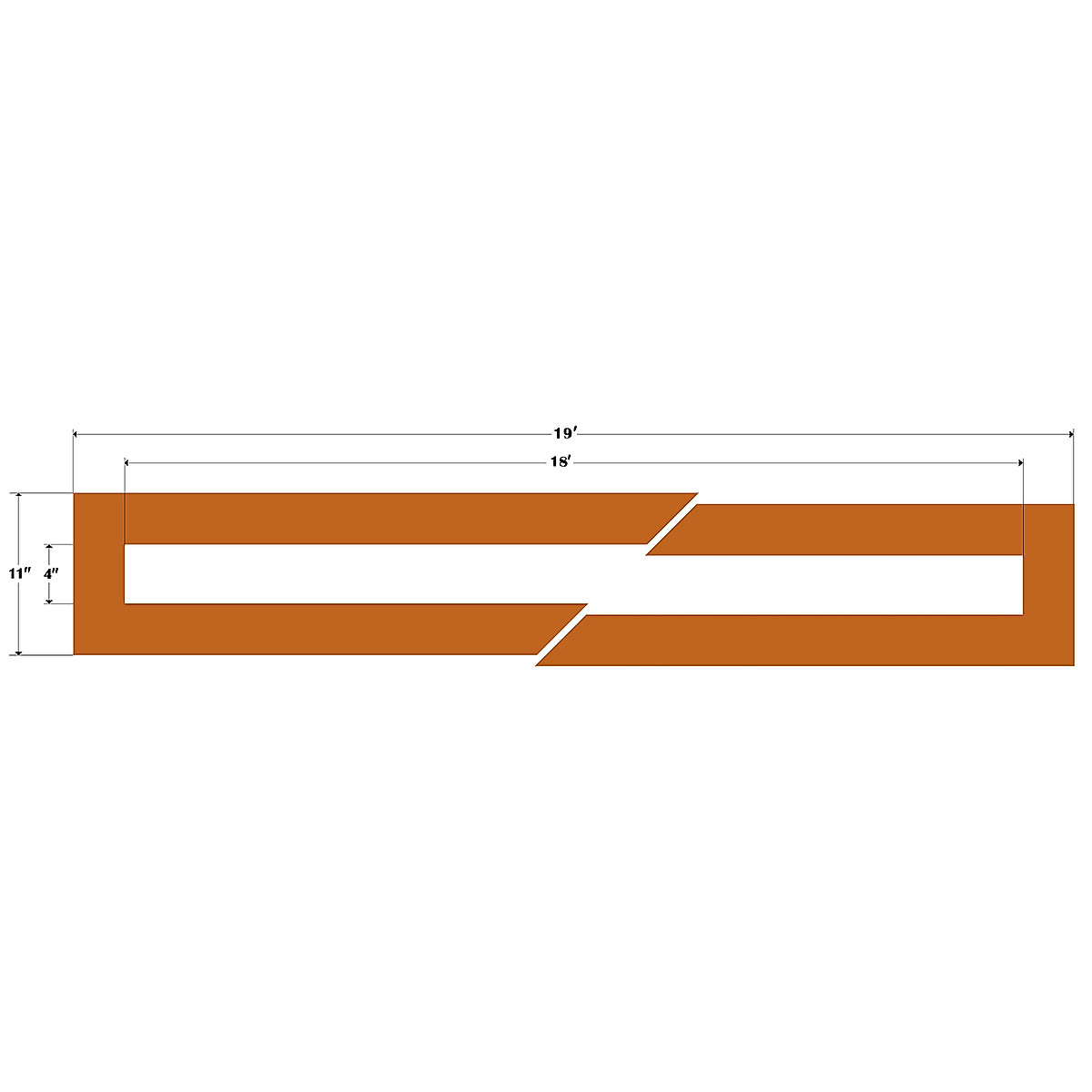 APS 4" x 18' Parking Lot Line Stencil | for Parking Lot Striping | Reusable Parking Lot Stencils for Painting | Parking Line Stencil for Parking Space | Made in USA w/Recycled Cardboard