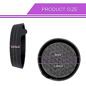 UGSHY Pack of 4 Car Cup Holder, Non-Slip Recessed Car Interior Accessories, Silicone Car Coasters, Universal for Most Car (Black #Arrow)