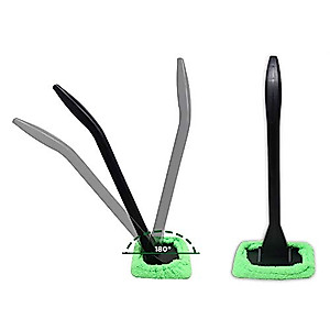 PRIMESTARZ Windshield Cleaner (2 Pack) with 4 Micro Fiber Bonnets, 2 Spray Bottles 8 Piece Set Pivoting Head, Glass Window Cleaner Auto-Home