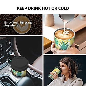 WANGXUEE Tropical Pineapple Print 500ml Stainless Steel Travel Tumbler Double Wall Vacuum Insulated Coffee Mug