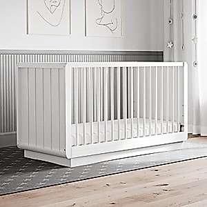 STORKCRAFT Skye 3-in-1 Convertible Crib (White) - Converts from Baby Crib to Toddler Bed and Daybed, Fits Standard Full-Size Crib Mattress, Adjustable Mattress Support Base