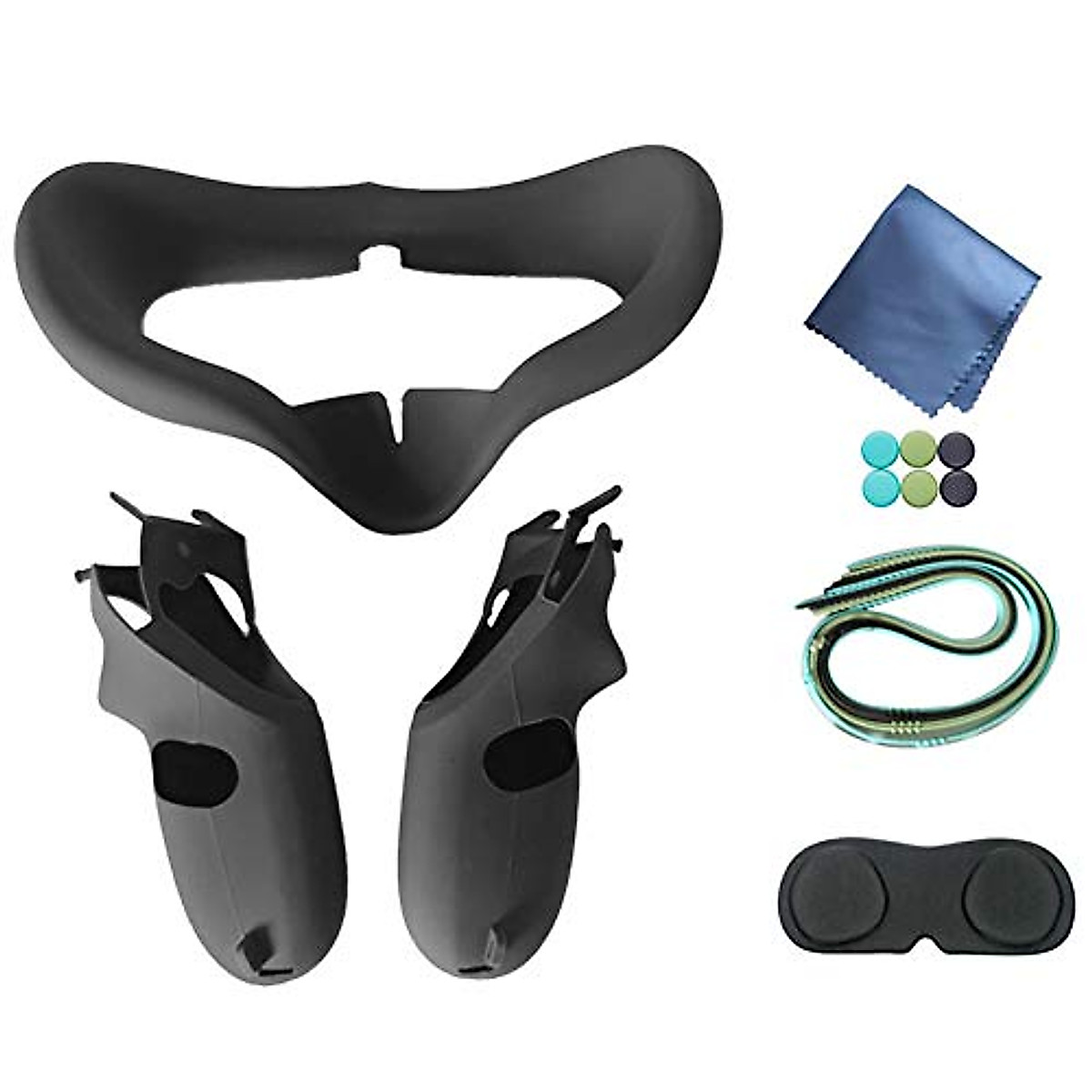 GEZICHTA Soft Silicone Thumb Stick Cover Grip Link Cable for Oculus Quest VR Headset