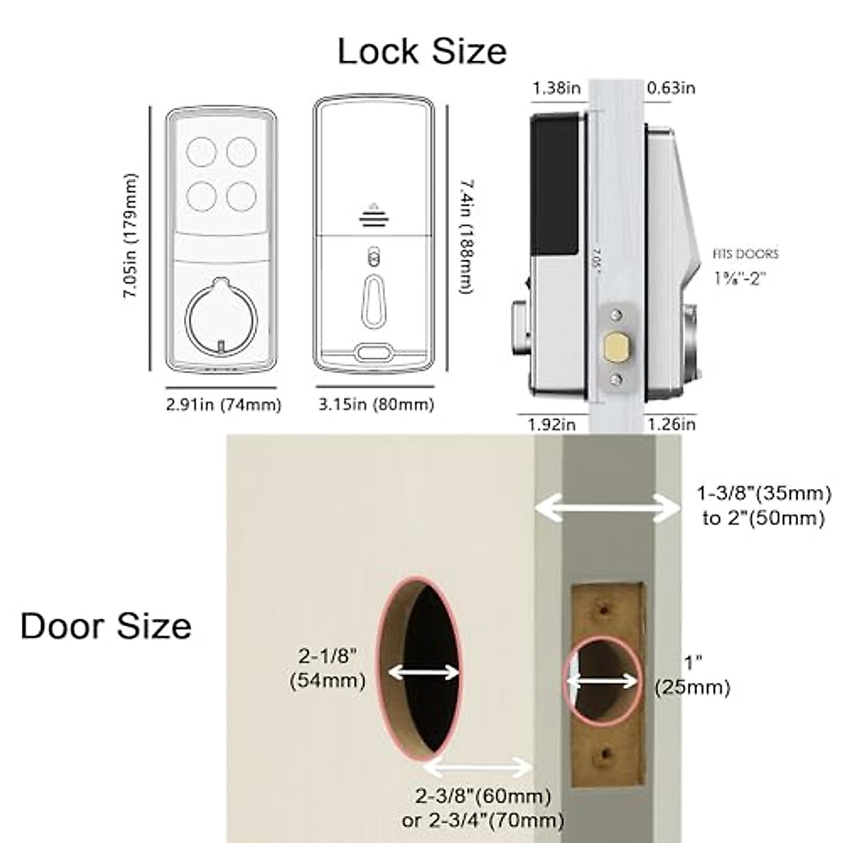 Lockly Secure Plus, Keyless Entry Door Lock, Smart Locks for Front Door, Smart Lock Deadbolt, PIN Genie® Keypad, 3D Biometric Fingerprint Sensor, Auto Lock Smart Door Lock (Satin Nickel)