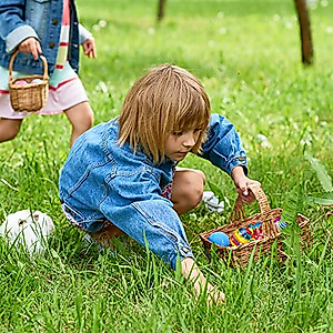 Tinabless Toys Filled Easter Eggs, Bright Colorful Eggs Prefilled with Dinosaur for Easter Theme Party Favor, Easter Eggs Hunt Event, Easter Basket, Classroom Rewards (12 Packs)