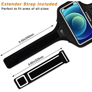 RUNBACH Armband for iPhone 13 Mini/12 Mini/11 Pro/iPhone X/XS,Sweatproof Running Exercise Gym Bag with Card Slot(Black)
