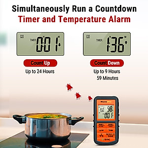 ThermoPro TP08 500FT Wireless Meat Thermometer for Grilling Smoker BBQ Grill Oven Thermometer with Dual Probe Kitchen Cooking Food Thermometer
