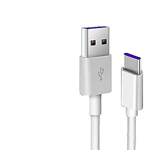 (2 Pack) Short USB C Cable, 5 inch USB C to A Cable Charge Cable White (white-5inch)