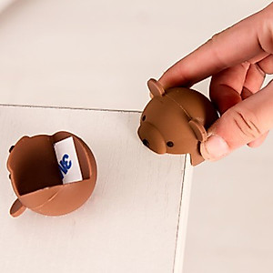 MXY Safety Anti-Collision Edge Corner Guard Protector Soft Silicone Thickening Collision Angle Table Desk Cover Pad Pack of 2 Units Brown Bears