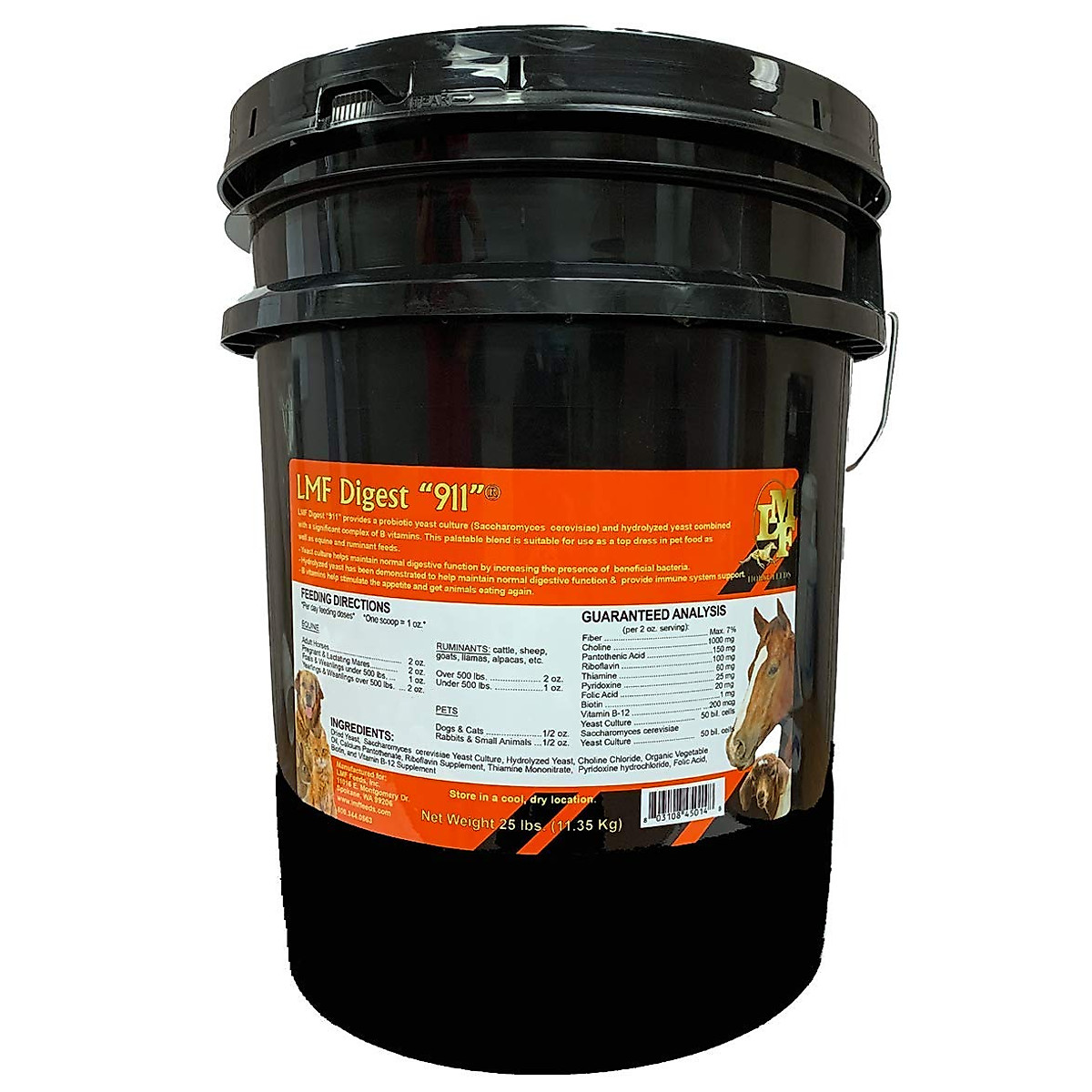 LMF Digest 911" 25 Pound prebiotic and probiotic Supplement for Horses, ruminants and Pets