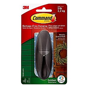Command Designer, Large, 1-Hook (17083BZ-AWES), Outdoor-Metallic Bronze