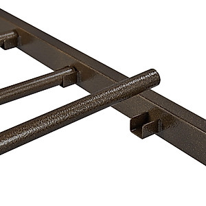 Topeakmart Queen Size Victorian Style Metal Bed Frame with Headboard/Mattress Foundation/No Box Spring Needed/Under Bed Storage/Strong Slat Support Bronze