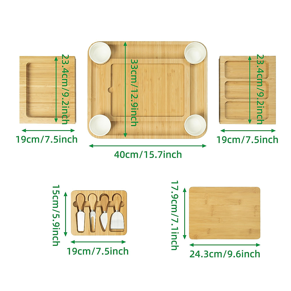 Charcuterie Boards Set Bamboo Cheese Board Unique Mothers Day Gifts for Mom House Warming Gifts New Home, Wedding Gifts for Couple, Bridal Shower Gift