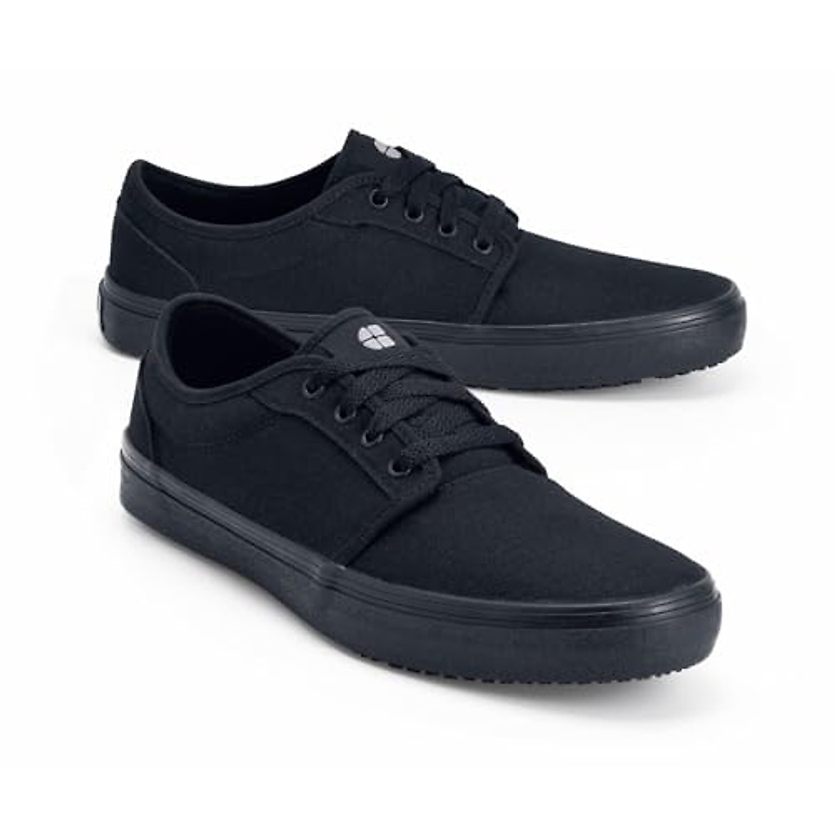 Shoes for Crews Merlin, Men's, Women's, Unisex Slip Resistant Canvas Work Shoes, Water Resistant, Black, Men's 6 / Women's 7.5