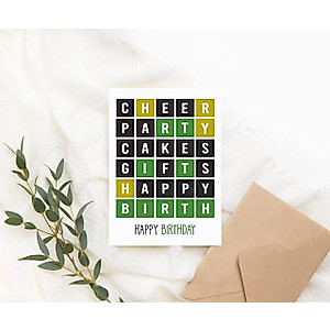 Wordle Birthday Card - Cute Birthday Card - Funny Wordle Birthday Card For Friends- Her -Him - Cute Birthday Card For Wordle Lover - Wordle Card - Happy Birthday Idea Gift - Wordle Lover Card