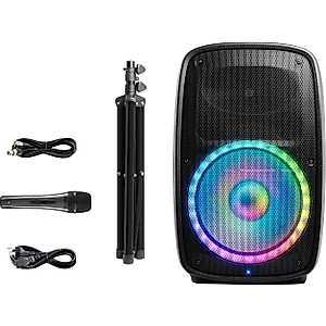 Ion Audio Total PA Glow Max - Bluetooth Speaker 500W PA System with Microphone Stand and LED Lights (Renewed)