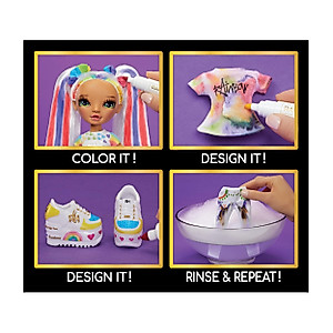 Rainbow High Color & Create Fashion DIY Doll with Washable Rainbow Markers, Green Eyes, Straight Hair in 2 Pig Tails, Bonus Top & Shoes. Color, Create, Play, Rinse and Repeat. Creative 4-12+