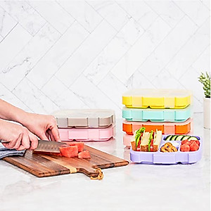 Bentgo® Kids Prints Tray with Transparent Cover - Reusable, BPA-Free, 5-Compartment Meal Prep Container with Built-In Portion Control for Healthy Meals At Home & On the Go (Carousel Unicorns)