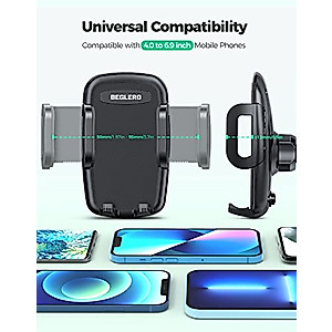 Beglero Car Vent Phone Mount, AC Vent Phone Holder with 3-Level Adjustable Clip, Air Vent Phone Holder Compatible with iPhone 13 12 SE 11 Pro Max XS XR, Galaxy Note 20 S20 S10 and More