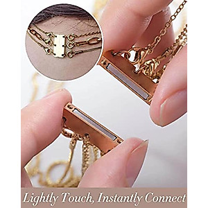 OHINGLT Layered Necklace Clasp 18K Gold and Silver Necklace Separator for Layering, Multiple Necklace Clasps and Closures for Women